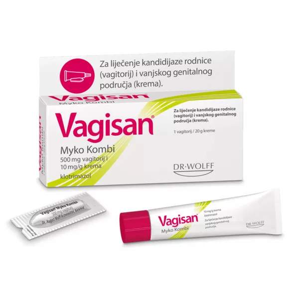 Vagisan Myko Kombi vaginaleta 1x500mg+KREMA - Pharmeria.hr